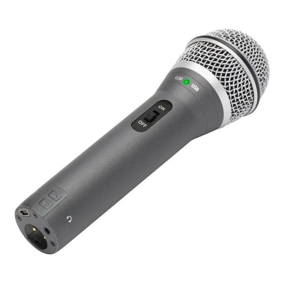 MICROFONE SAMSON Q2U XLR / USB DINAMICO VOCAL + CABO USB + CAHIMBO ...