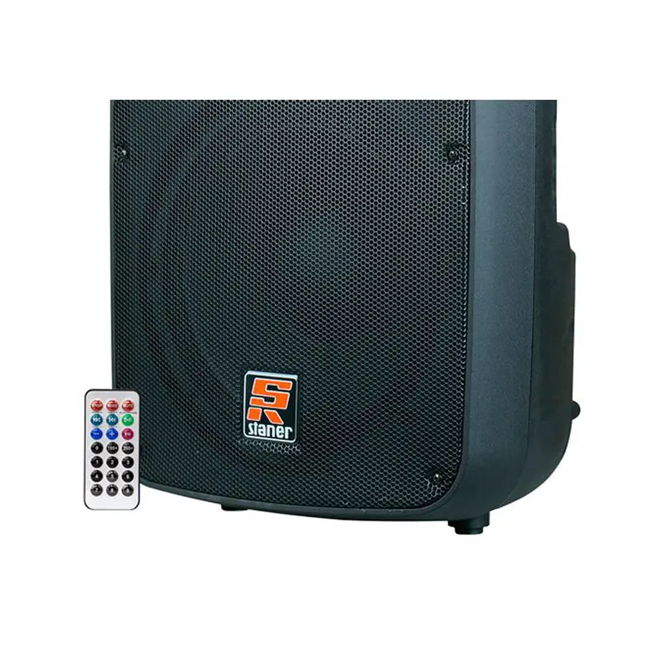 KIT CAIXA DE SOM ATIVA STANER SR-315 300W RMS C/ BLUETOOTH + SUPORTE TRIPÉ - STANER