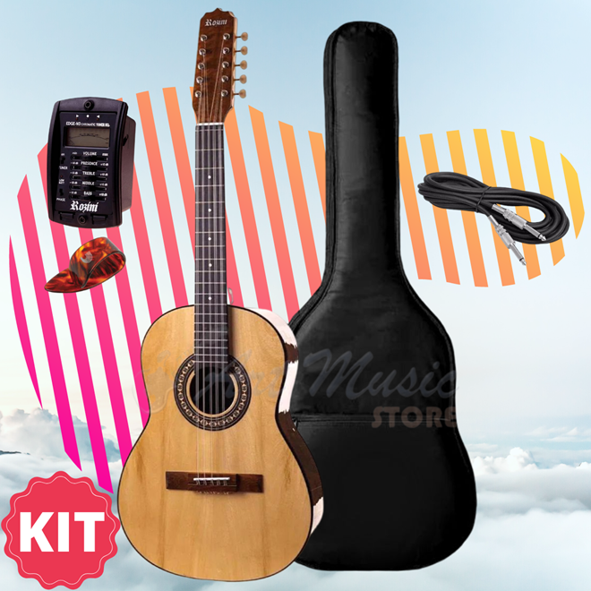 VIOLA CAIPIRA ROZINI CLÁSSICA RV155.AT + KIT CAPA E ACESSÓRIOS - ROZINI