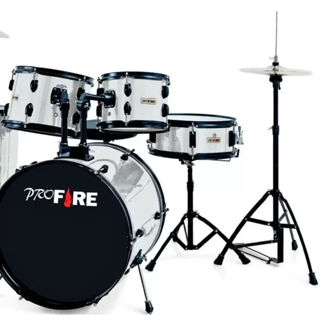 BATERIA PRO FIRE 2 TONS BUMBO 20 C/ BANCO E PRATOS (FERRAGEM PRETA) - BATERIA PRO FIRE 2 TONS ...