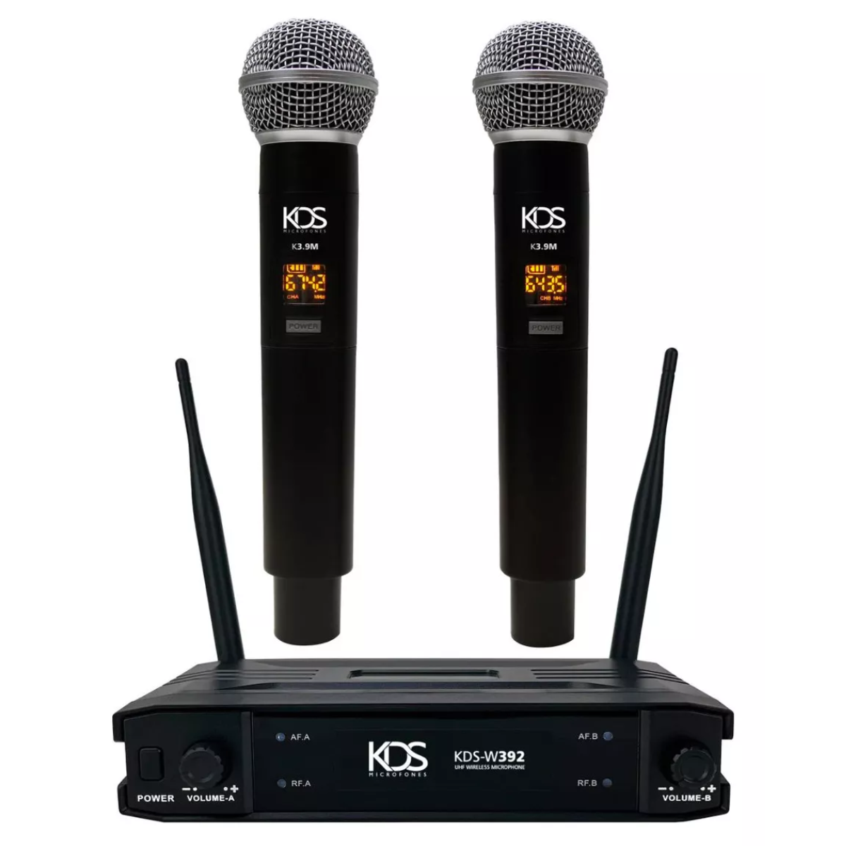 MICROFONE KADOSH KDS-W 392M S/ FIO UHF 50 CANAIS DUPLO BASTÃO - MICROFONE KADOSH KDS-W 392M S ...